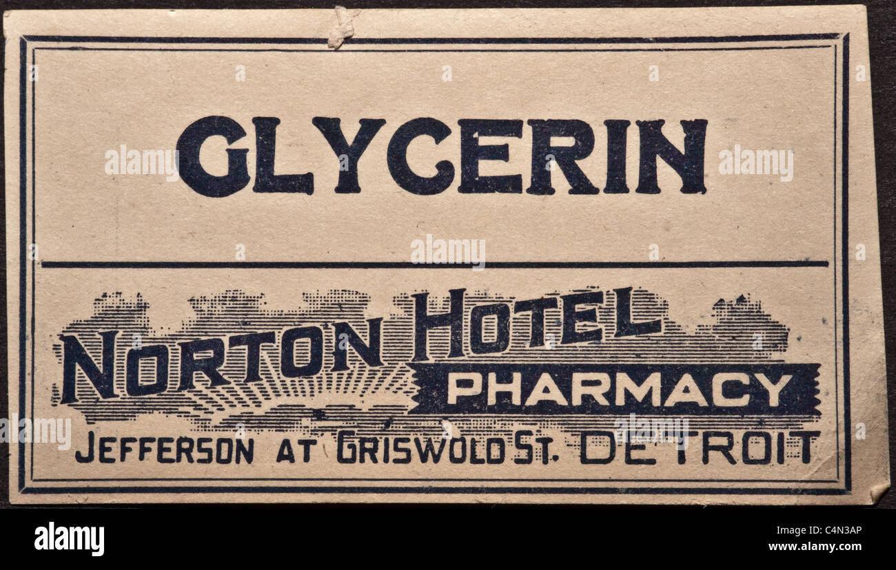 Antique prescription drug label Stock Photo - Alamy
