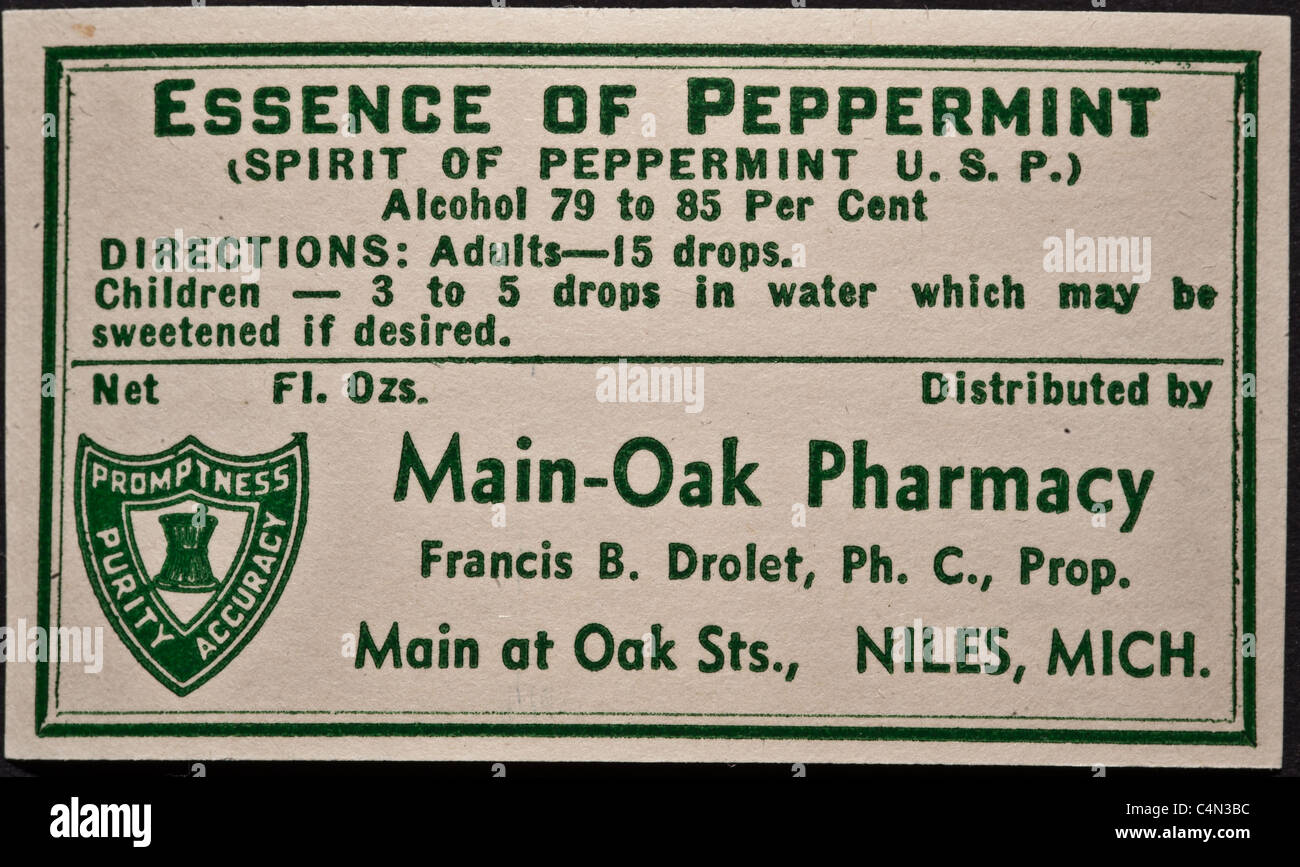 Antique prescription drug label Stock Photo - Alamy