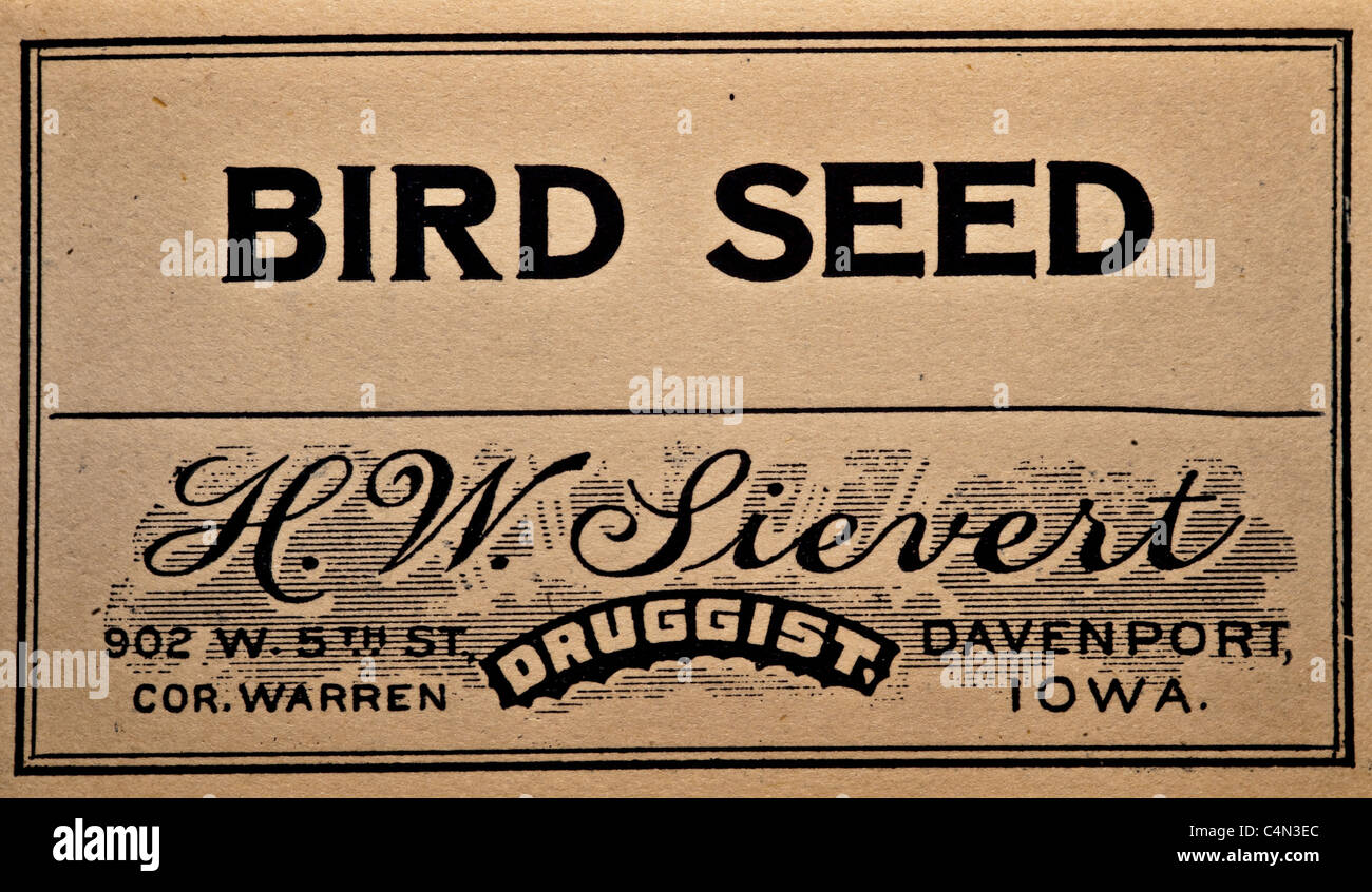 Antique prescription drug label Stock Photo - Alamy