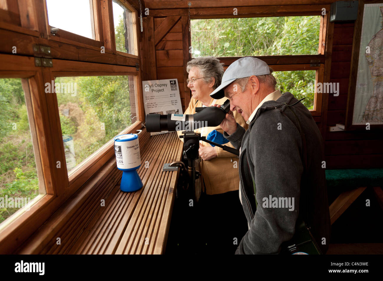 Two People birdwatching visiting The Montgomery Wildlife Trust's Cors ...