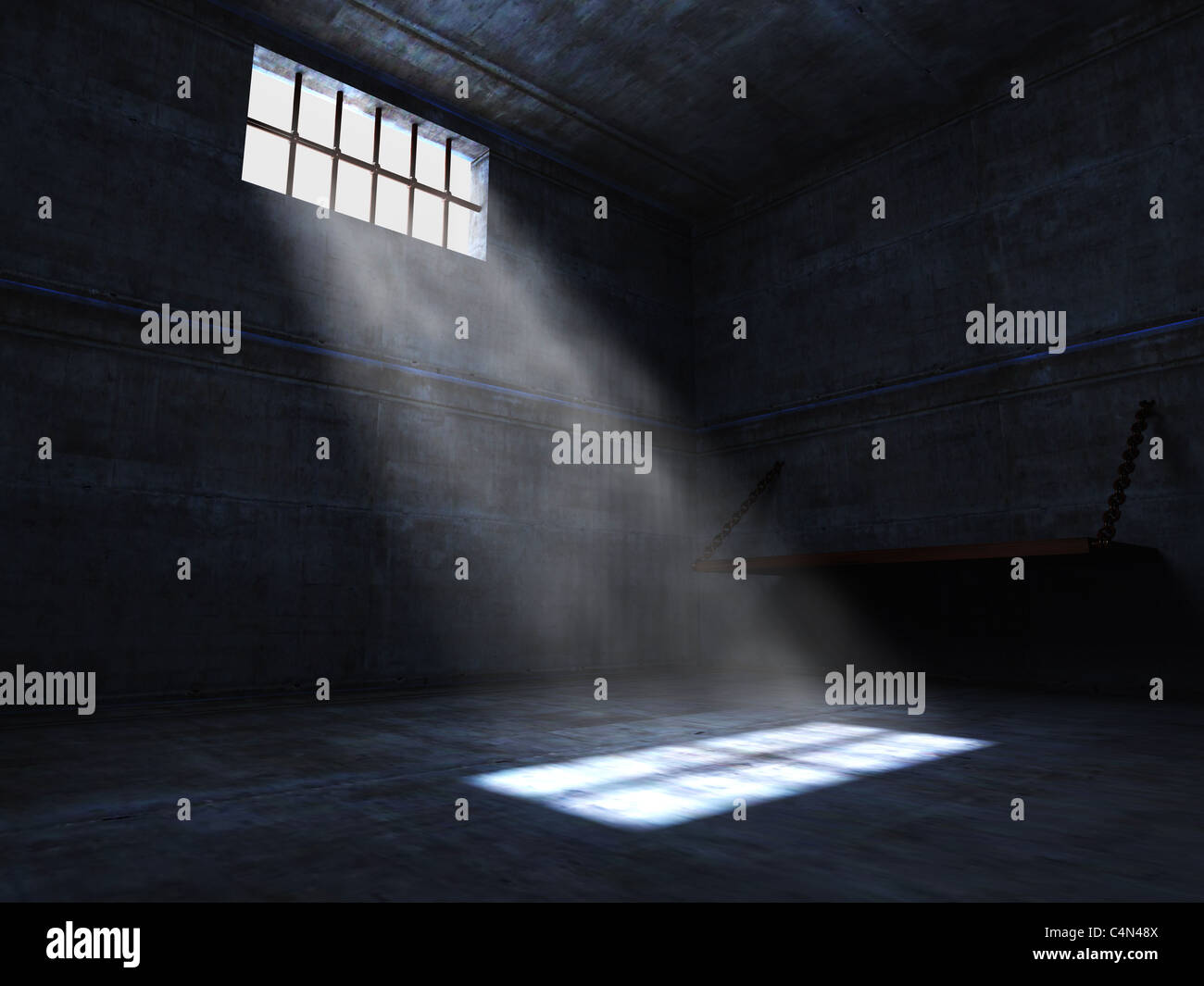 concrete grunge jail and light from window Stock Photo - Alamy