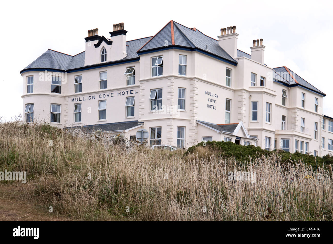 Mullion Cove Hotel on the Lizard Peninsula, Cornwall, UK Stock Photo ...