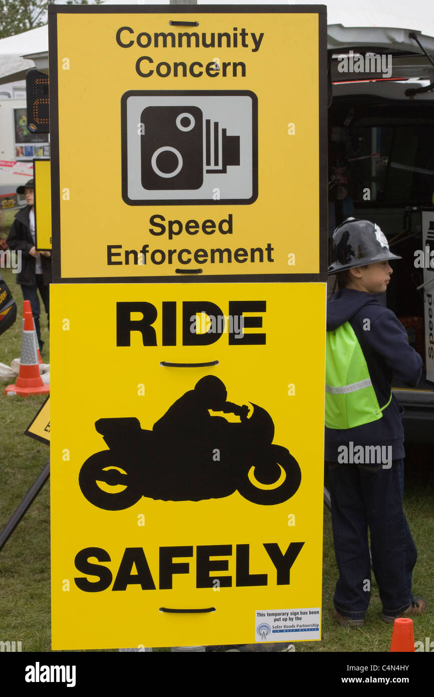 A Ride Safely Sign with speed Enforcement Stock Photo - Alamy