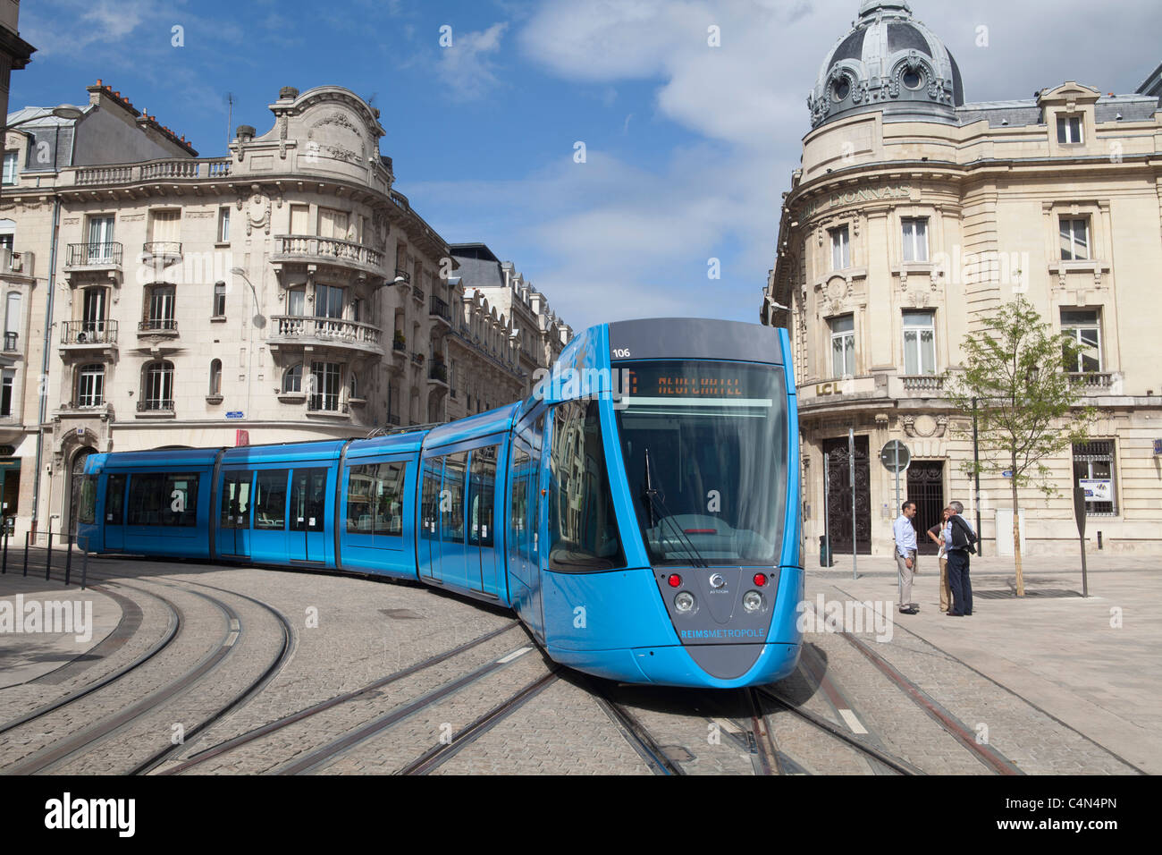 Tram circulating through the city of Reims in France Stock Photo - Alamy