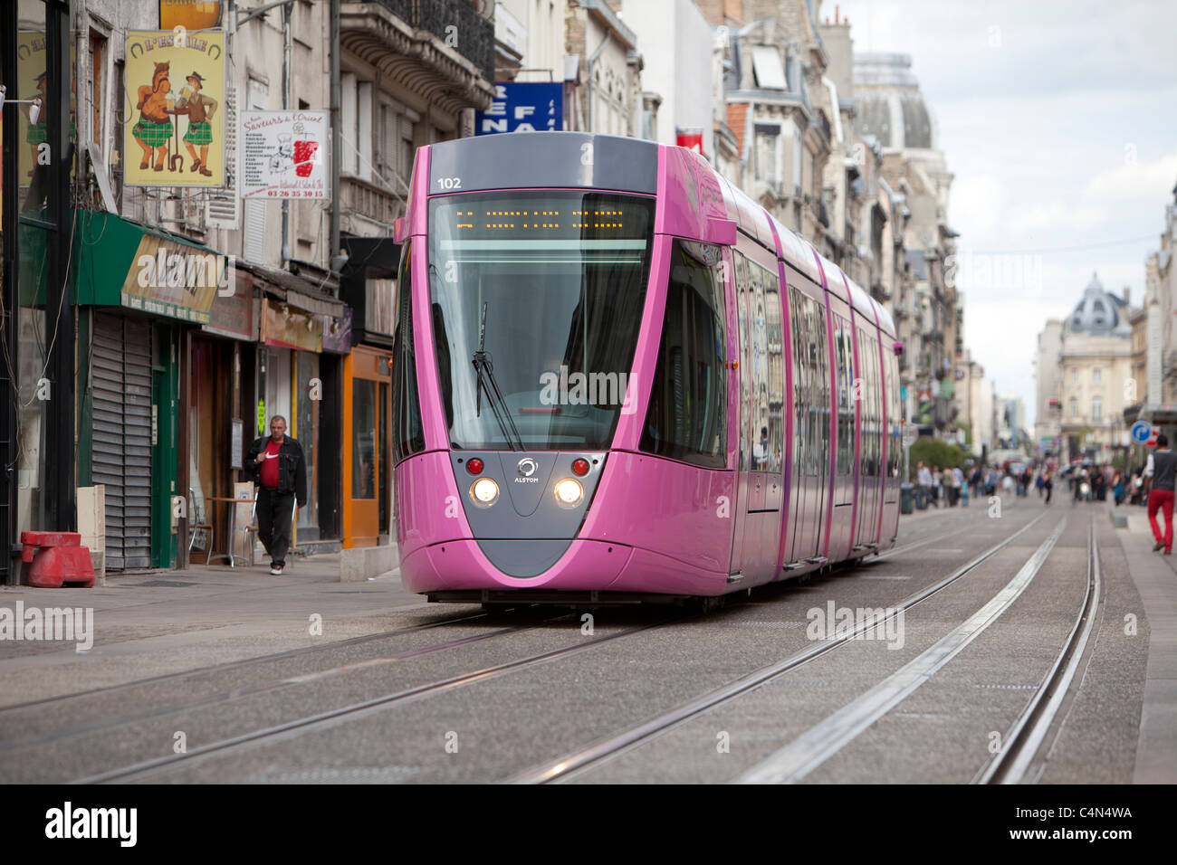 Tram circulating through the city of Reims in France Stock Photo - Alamy