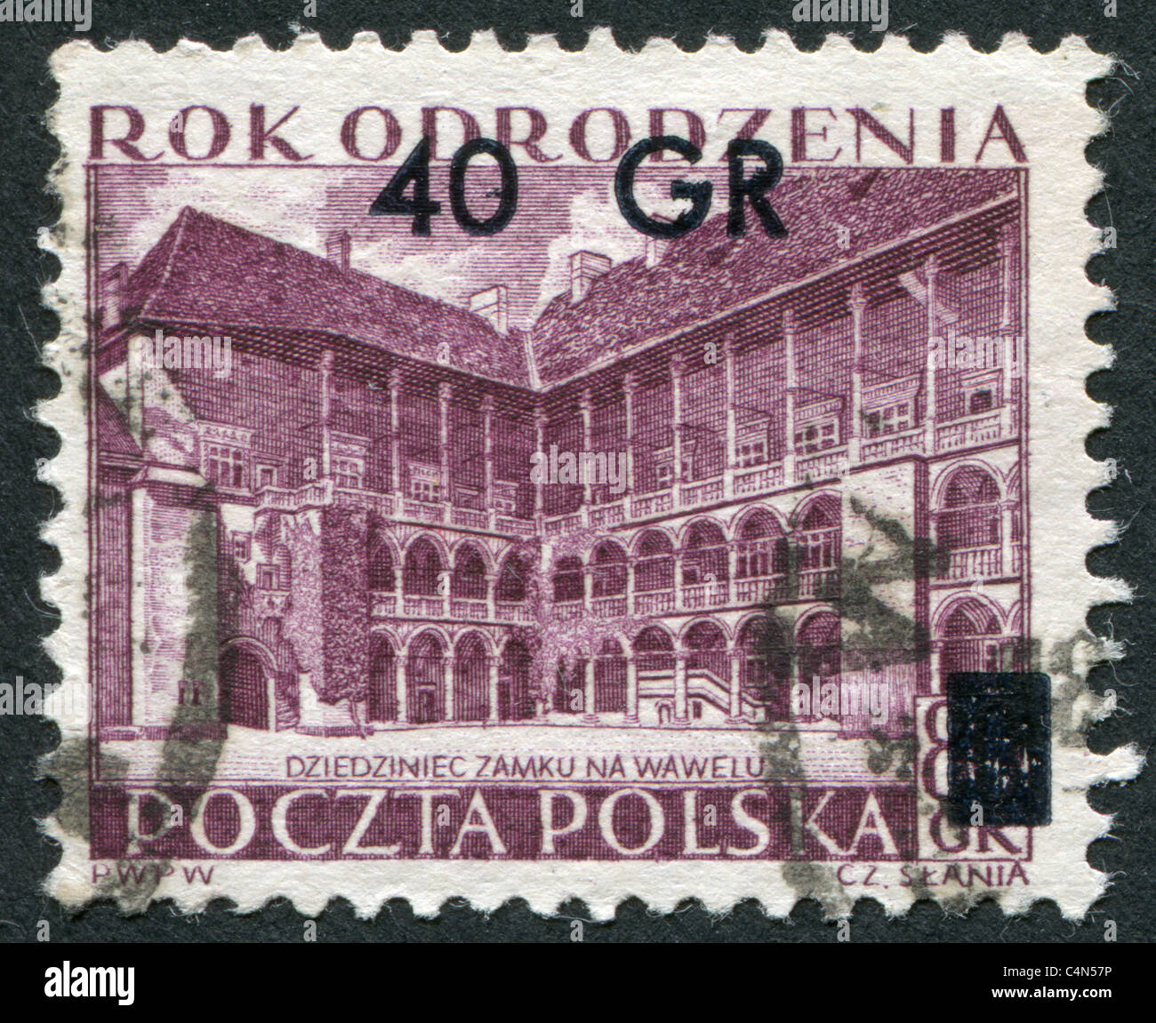 Poland stamp castle hi-res stock photography and images - Alamy