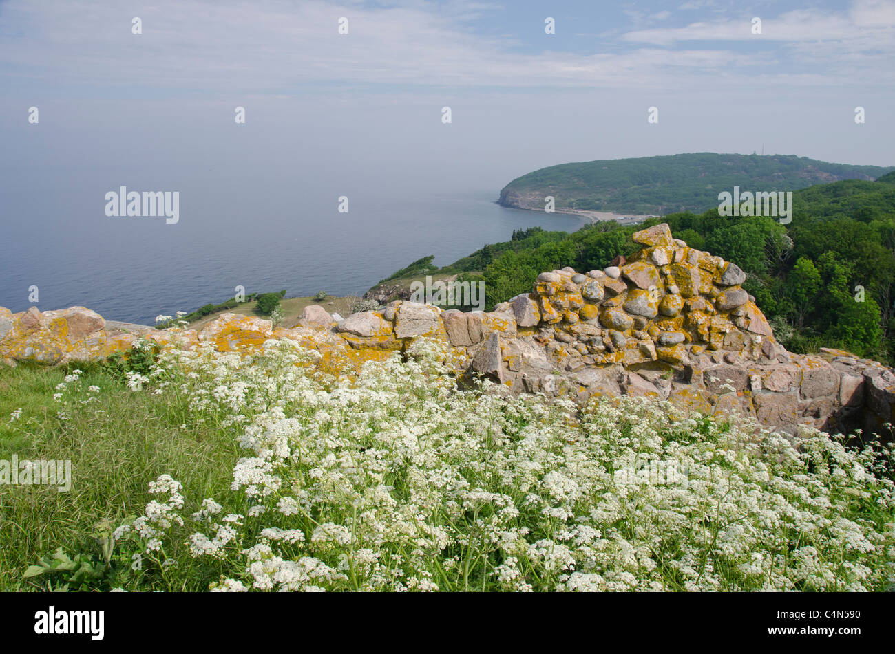 Denmark, Island of Bornholm. Ruins of Hammershus Castle, the largest ...