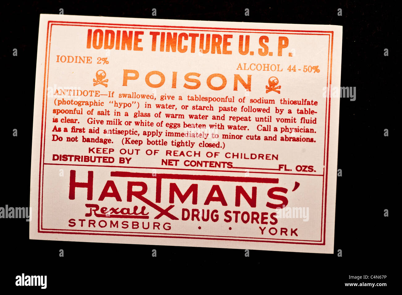 Antique prescription drug label Stock Photo - Alamy