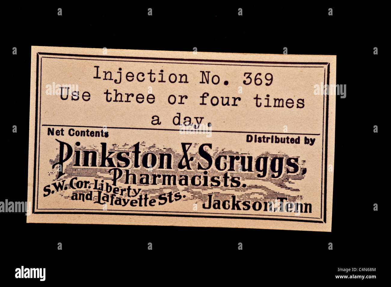Antique prescription drug label Stock Photo - Alamy