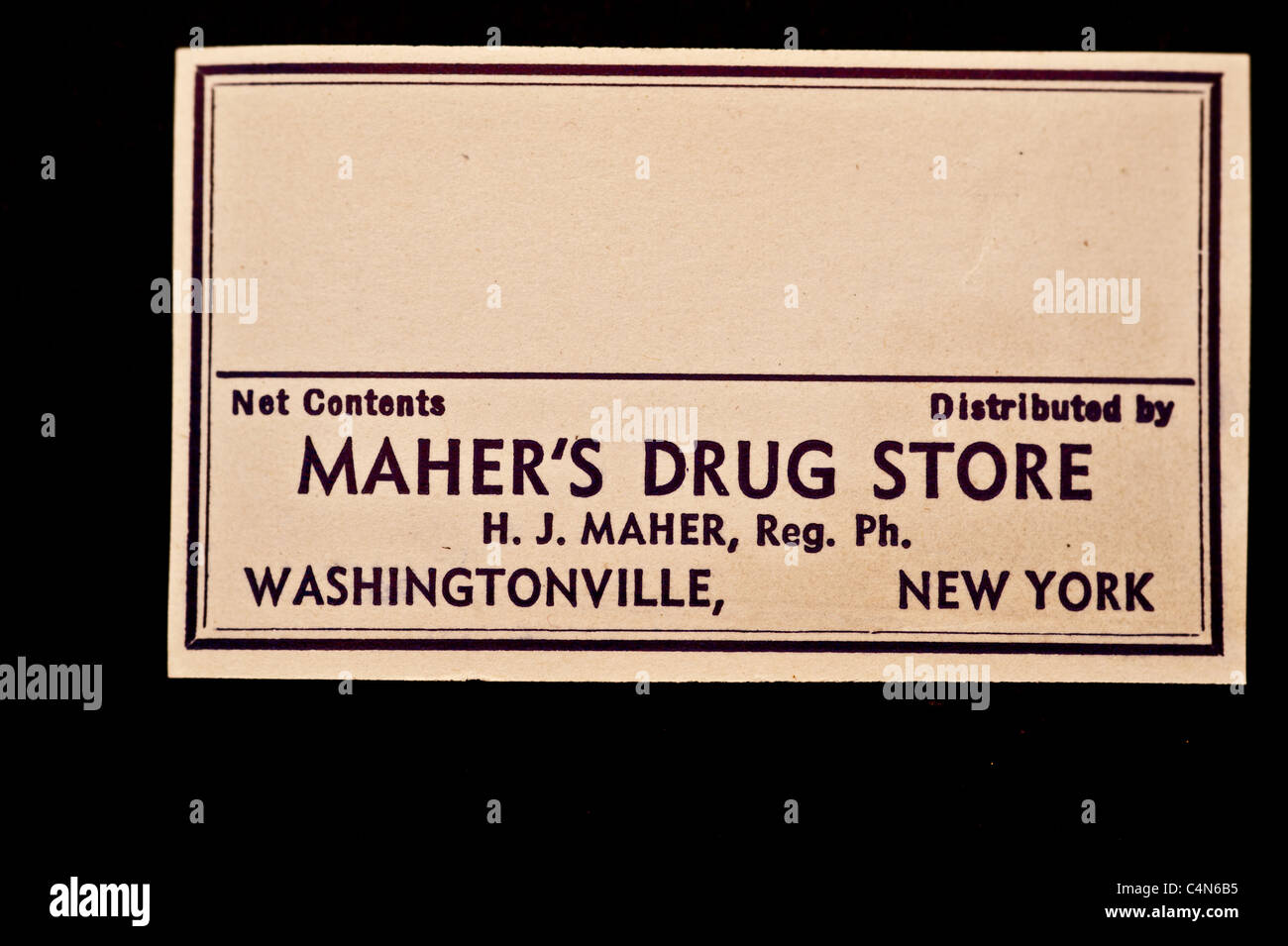 Antique prescription drug label Stock Photo - Alamy