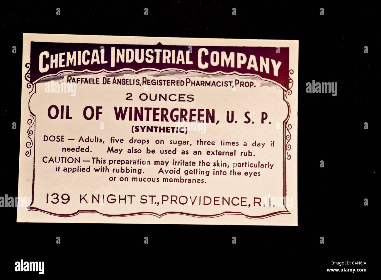 Antique prescription drug label Stock Photo - Alamy