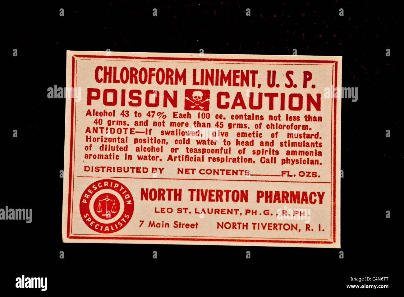 Antique prescription drug label Stock Photo - Alamy
