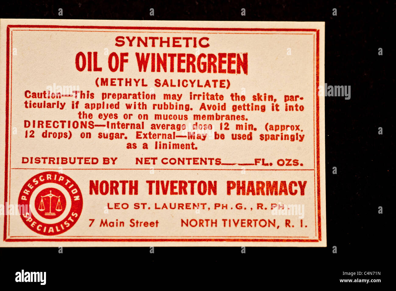 Antique prescription drug label Stock Photo - Alamy