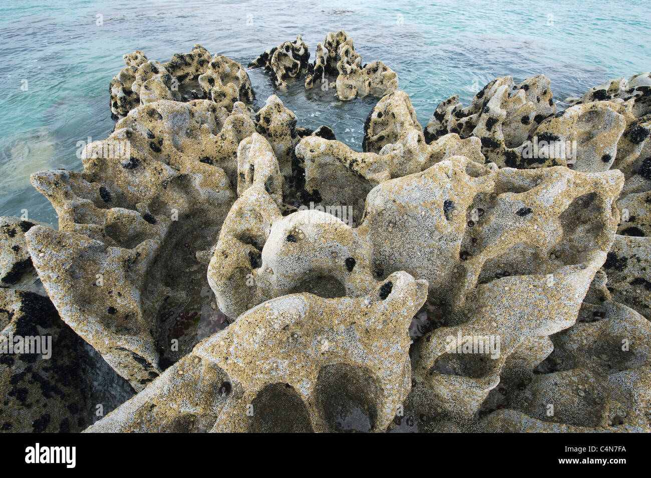 Eroded Limestone along coast of Inisheer, Aran Islands, Ireland Stock ...