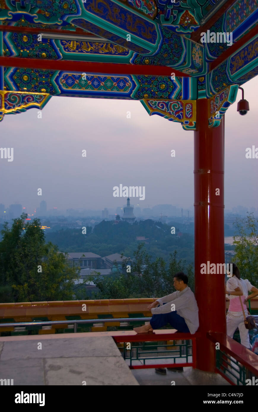 Beijing, China, View of Cityscape from Behei Park, Urban Scenic, Air ...