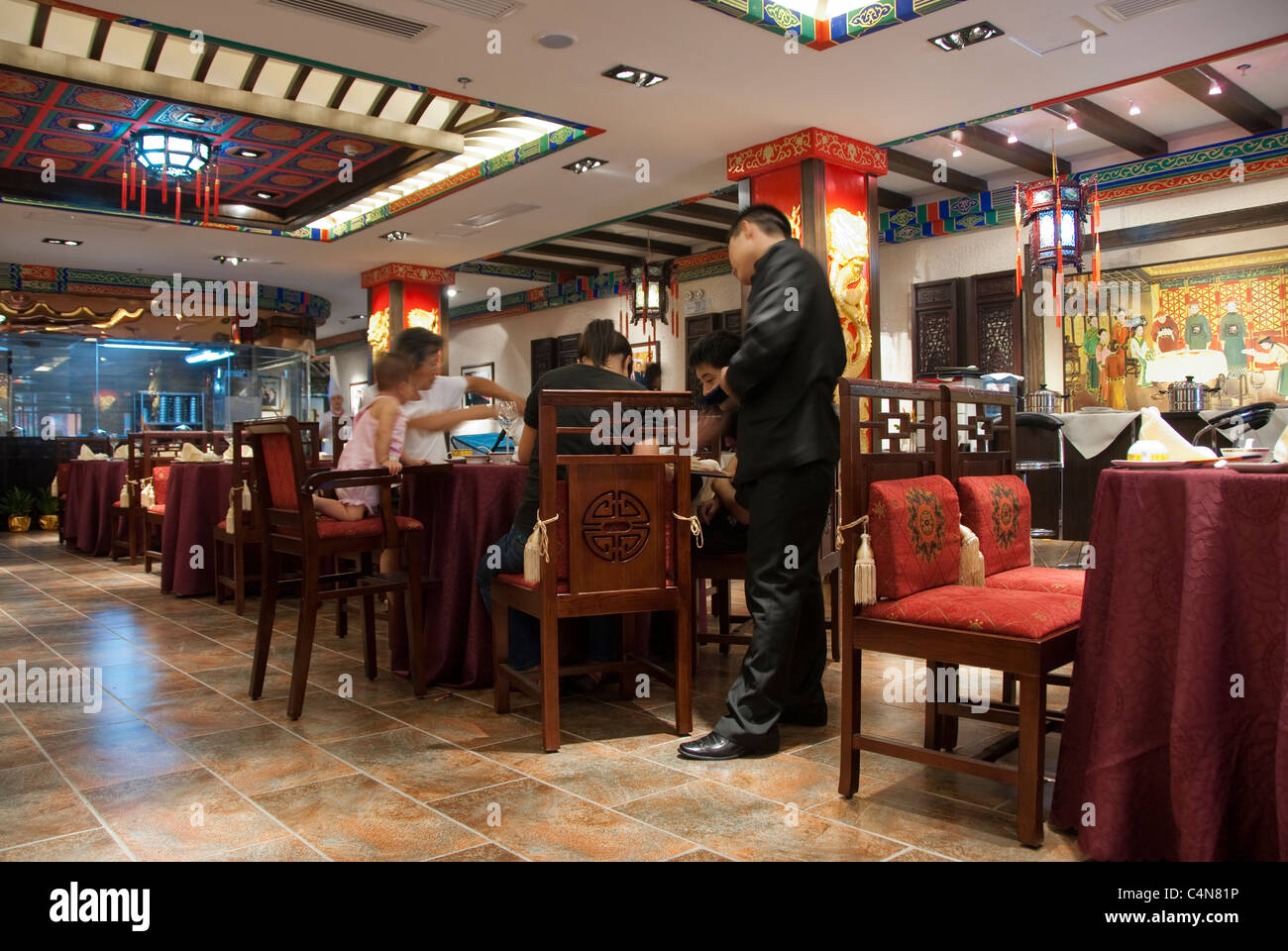 Beijing, China, Inside Wide Angle View, Contemporary Chinese Restaurant ...