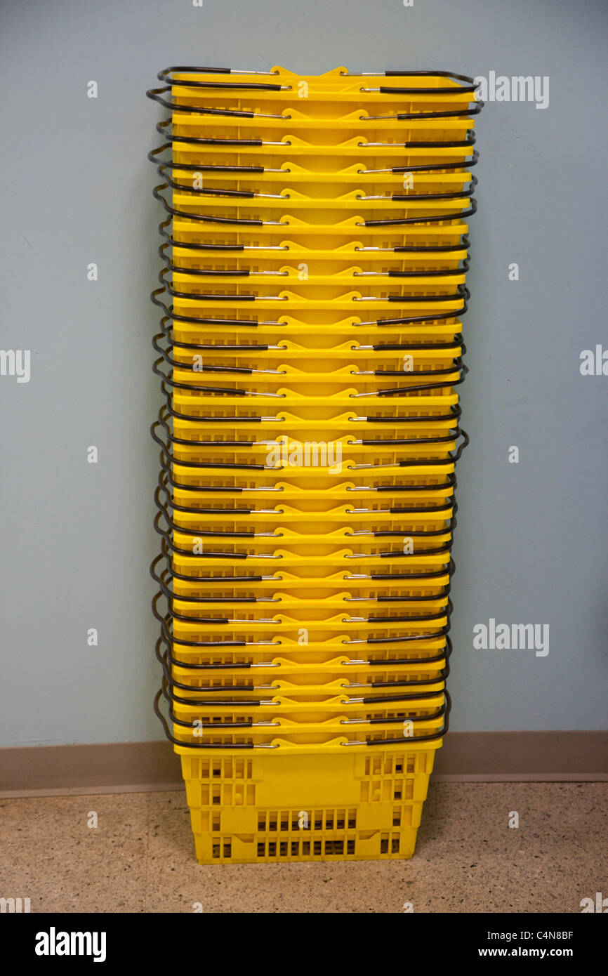 stack of shopping baskets Stock Photo - Alamy
