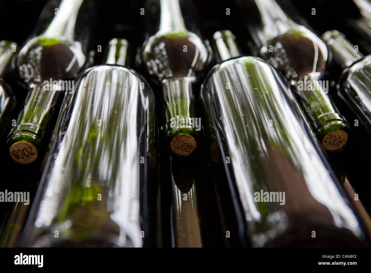 Wine bottling at the vineyard at Chateau Fontcaille Bellevue in the ...