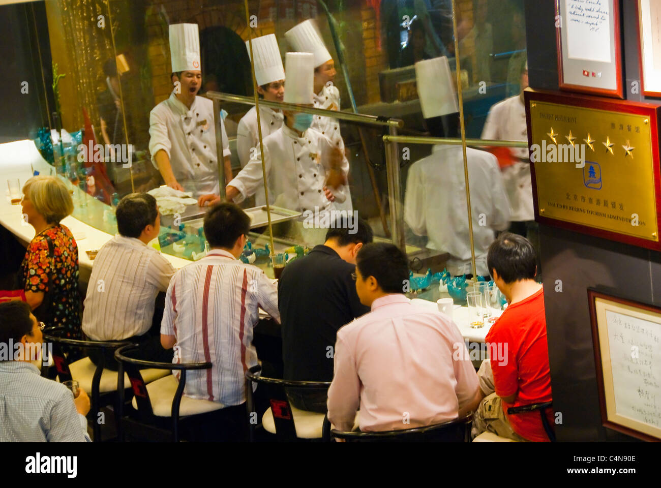 Beijing, China, Crowd People, sitting interiors, chinese restaurant ...