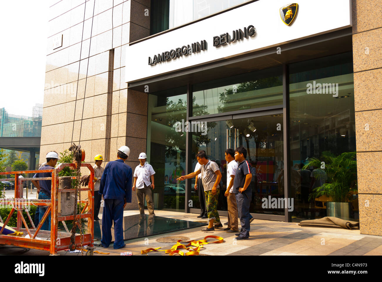 Beijing, China, Medium Group People, Construction Chinese Workers ...