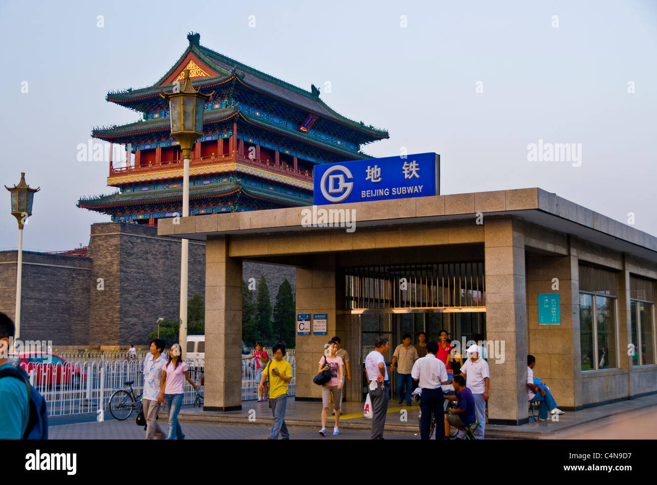 Beijing, China, Large Crowd of People, Walking to Tianmen Square ...