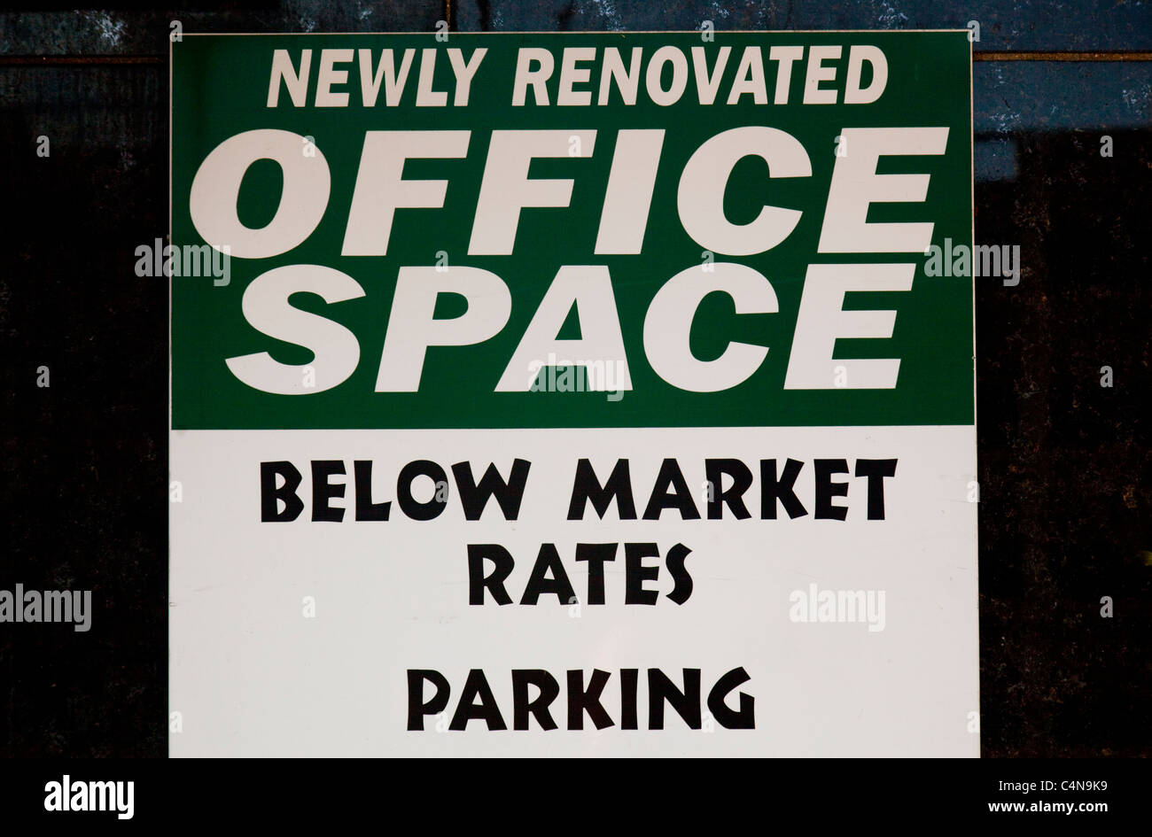 newly renovated office space sign Stock Photo - Alamy