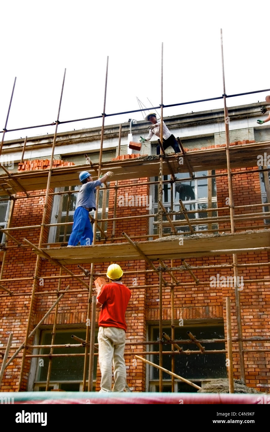 Beijing, China, Group Construction Migrant Chinese Workers, Building ...