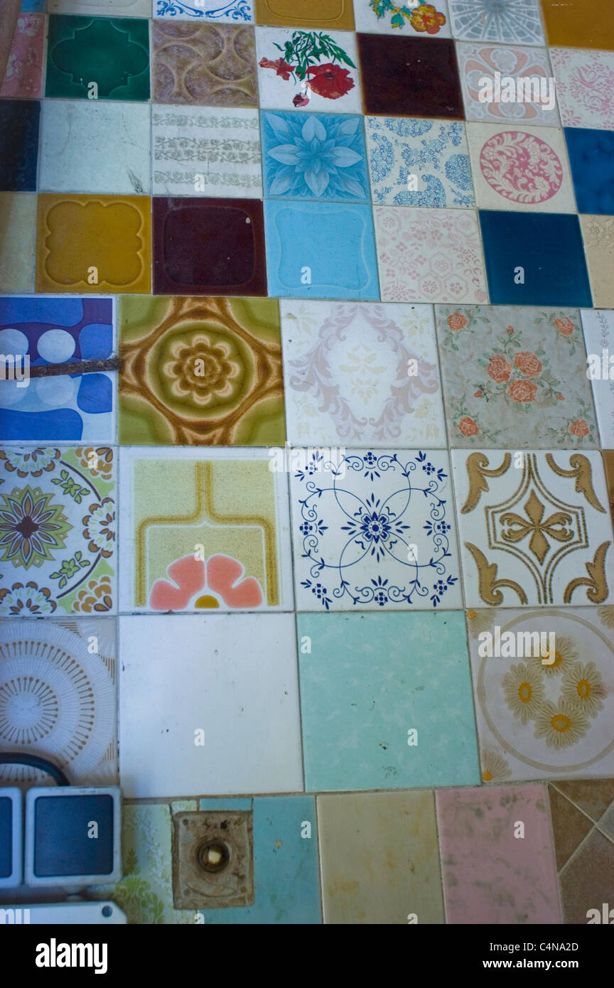 Perpignan, France, Detail Old Tiled Wall Stock Photo - Alamy