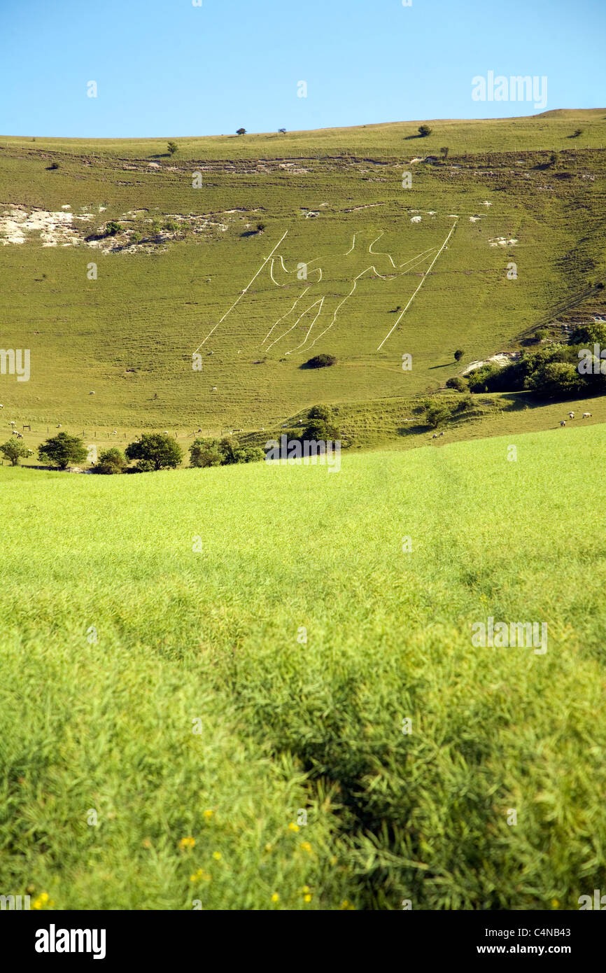 Prehistoric image in chalk hillside, The Long Man of Wilmington, East ...