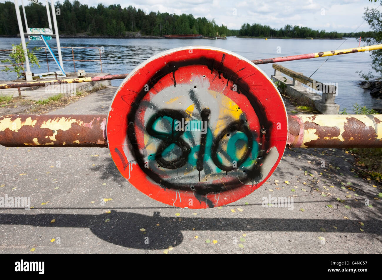 painted old traffic sign Stock Photo - Alamy