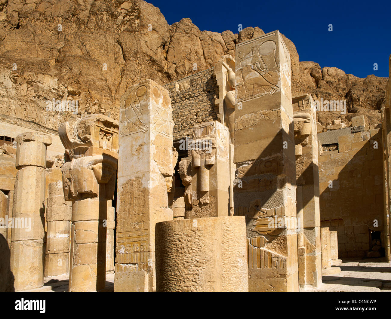 Luxor Egypt Deir El Bahri Hatshepsut Chapel Of Hathor Stock Photo - Alamy