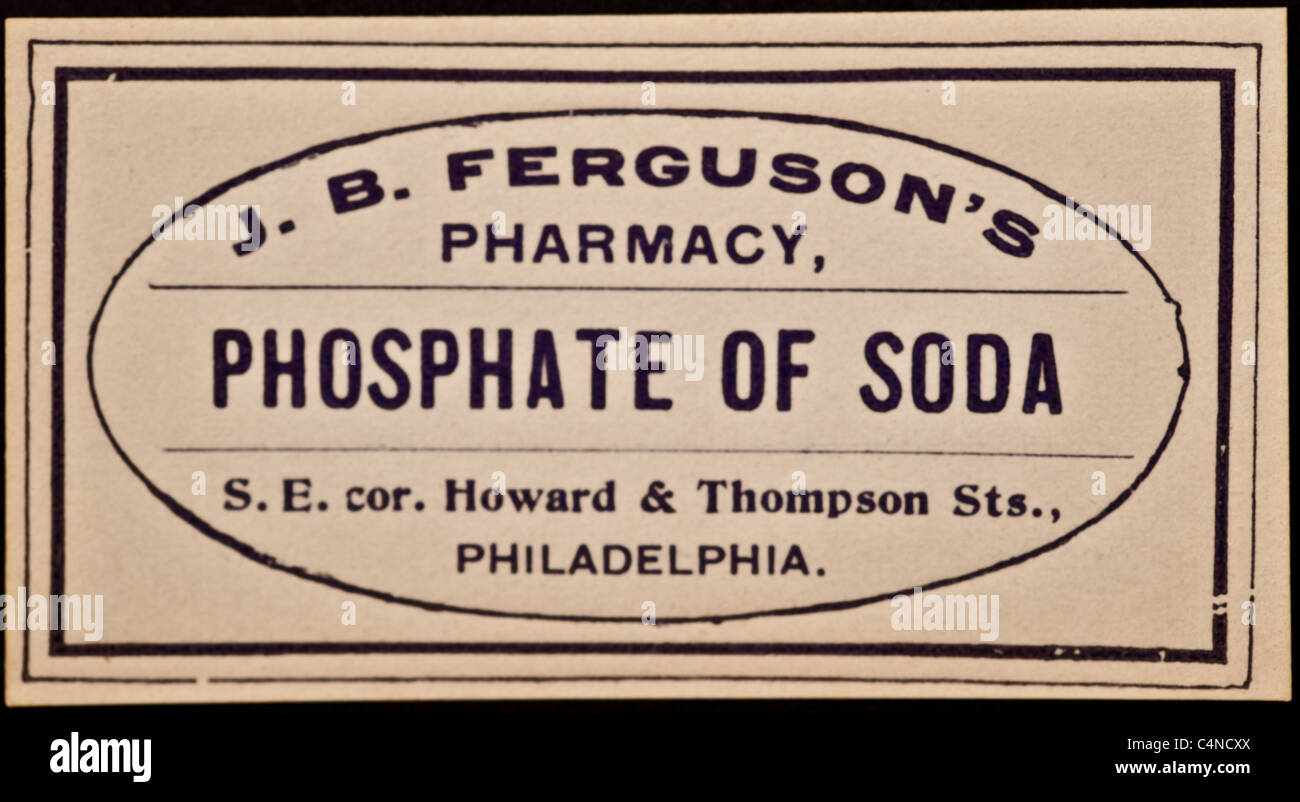 Antique prescription drug label Stock Photo - Alamy