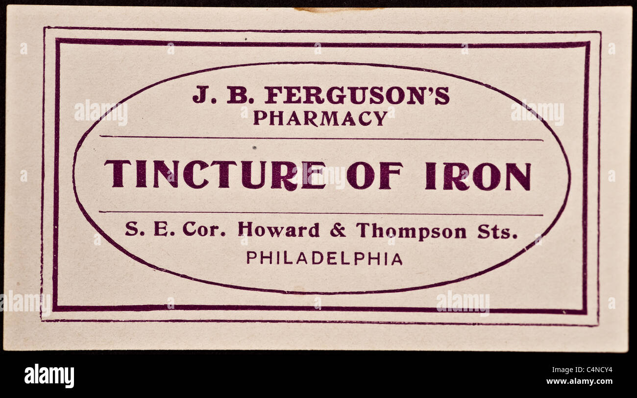 Antique prescription drug label Stock Photo - Alamy