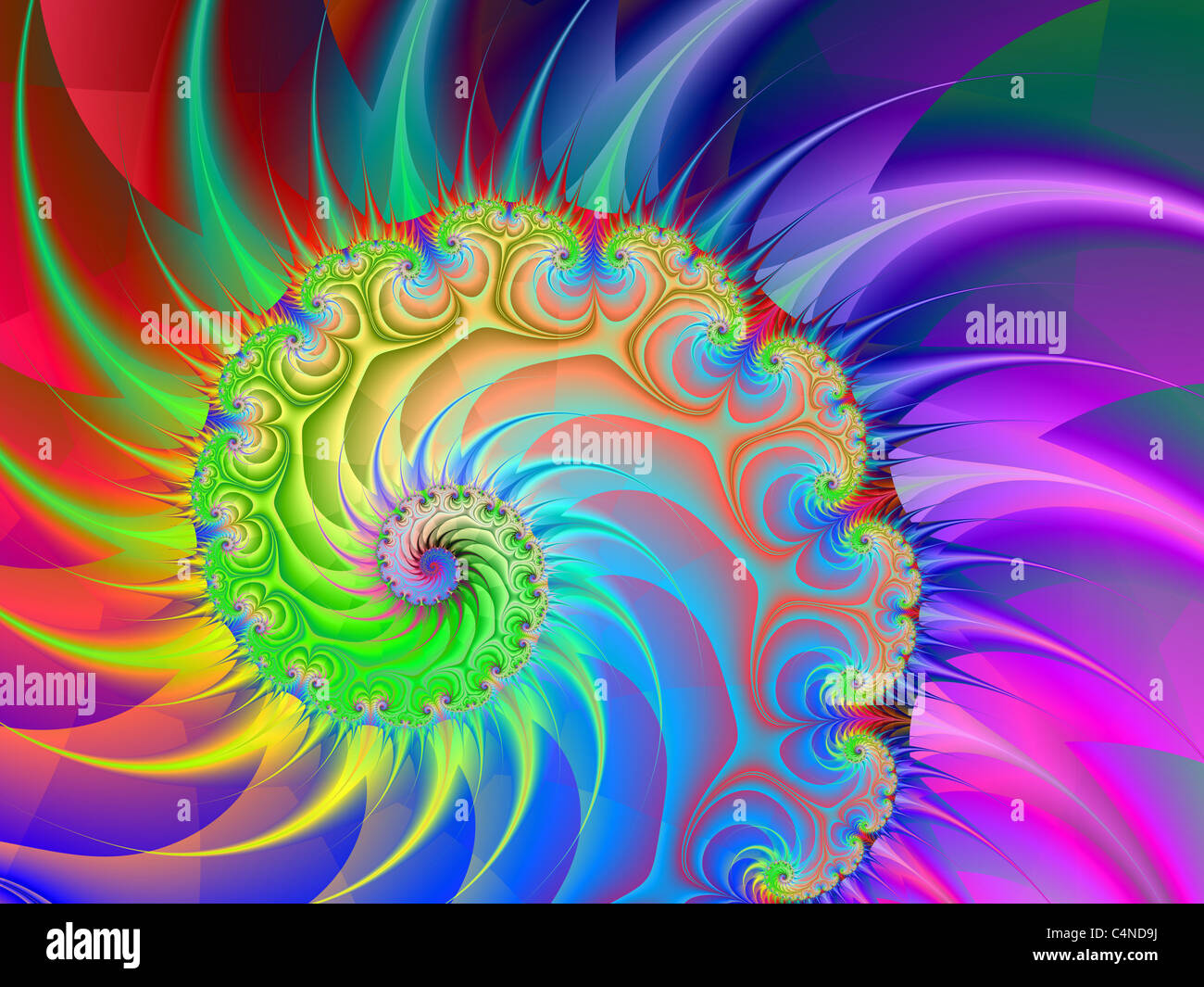 Geometric Fractal Art Rainbow Stock Photos & Geometric Fractal Art ...