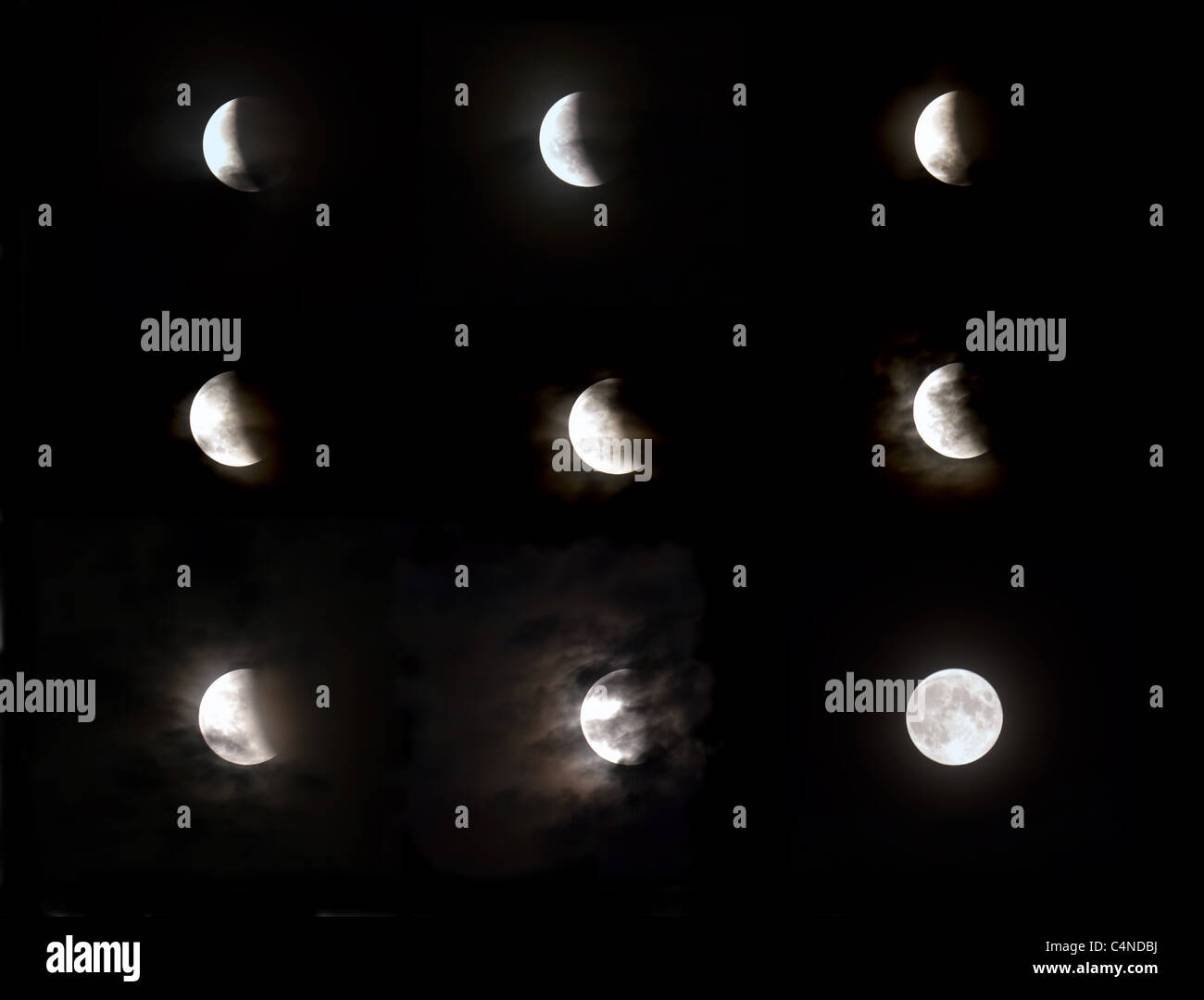 total Lunar eclipse as seen from Novara, Italia . June 2011 Stock Photo ...