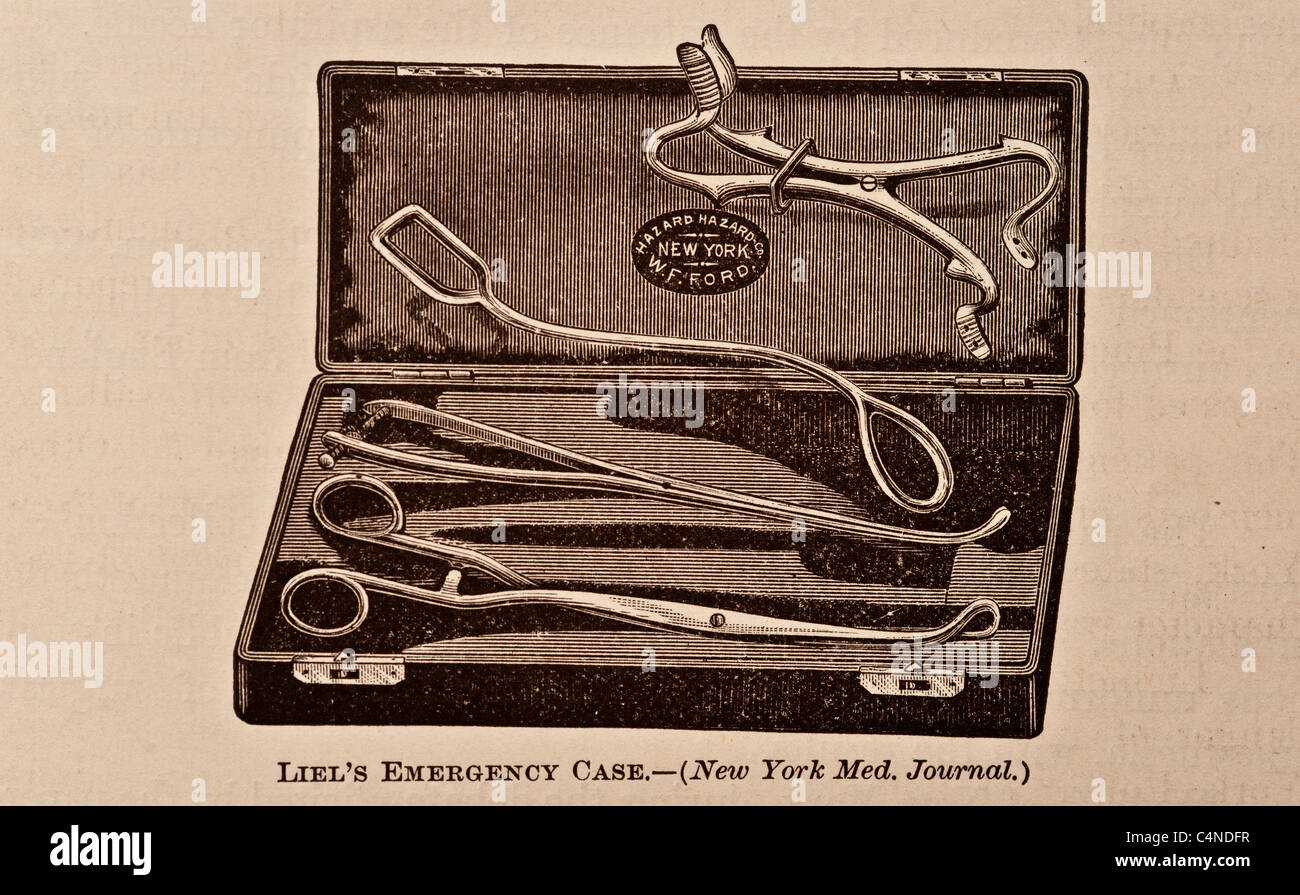 Antique Illustration of Surgical Tools and Medical Apparatus Stock ...