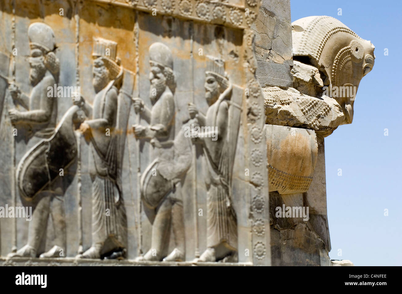 Bas-reliefs - Ruins of the Persian empire Persepolis (Iran Stock Photo ...
