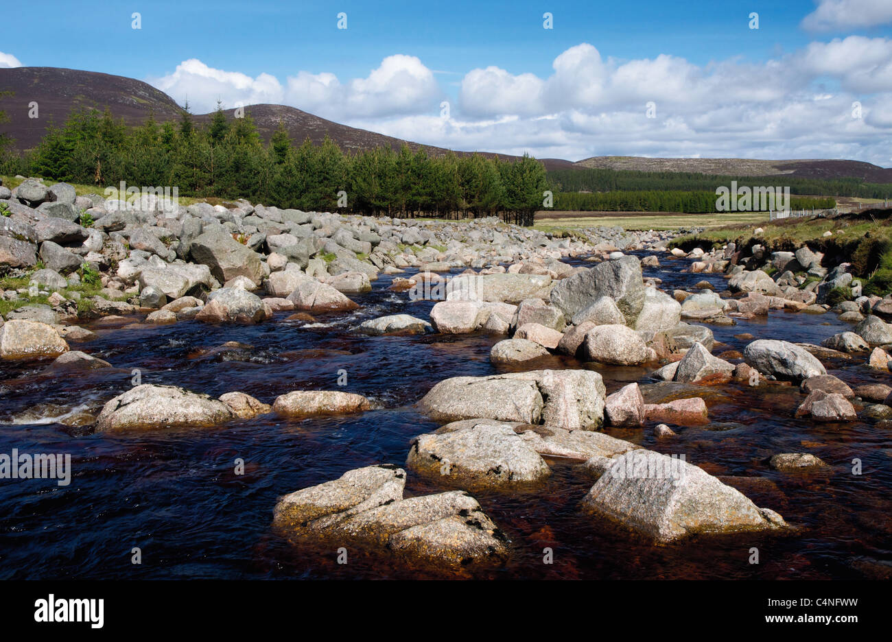 The River Muick flowing through Glen Muick Stock Photo - Alamy