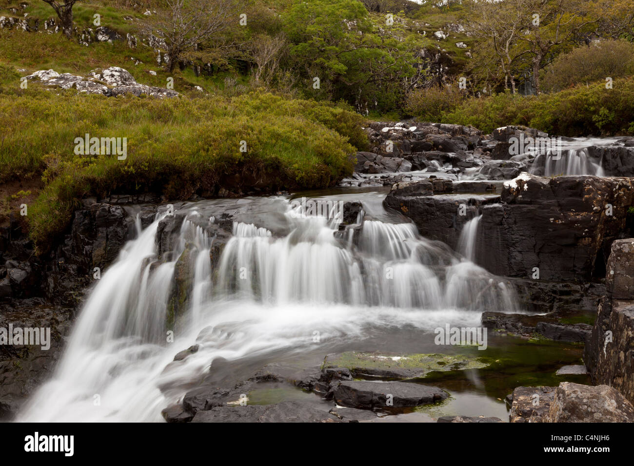 Cascade below Eas Fors waterfall, Mull, Scotland Stock Photo - Alamy