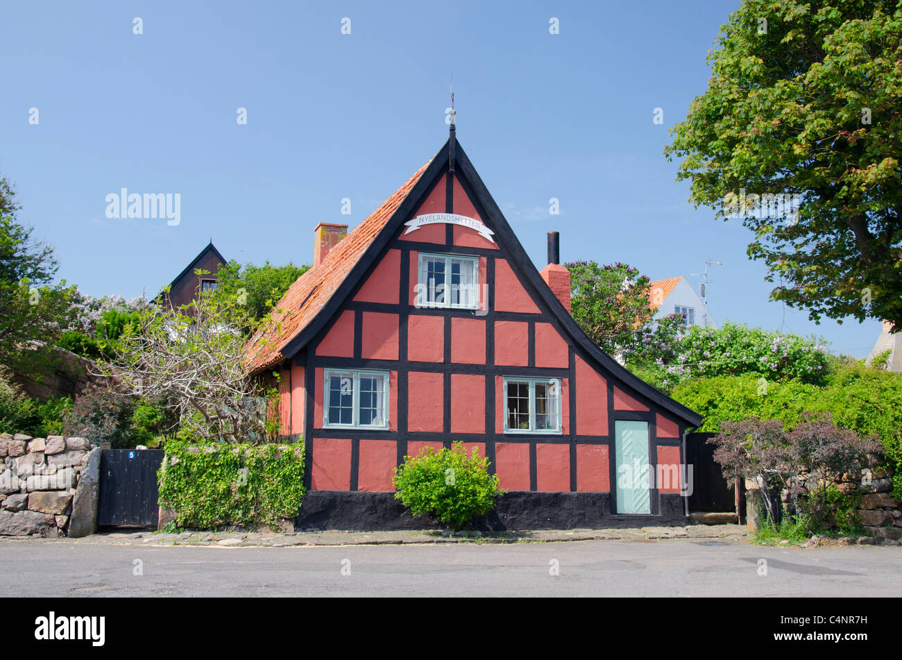 Denmark, Island of Bornholm, Gudhjem. Picturesque fishing village of ...
