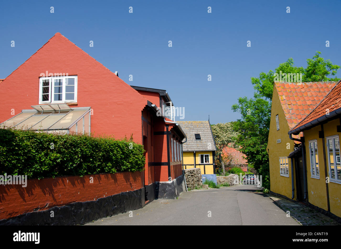 Denmark, Island of Bornholm, Gudhjem. Picturesque fishing village of ...