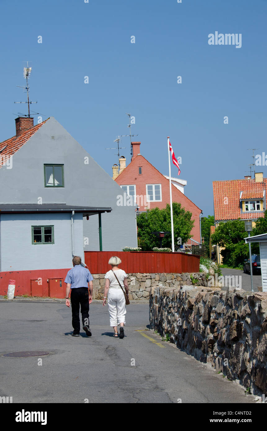 Denmark, Island of Bornholm, Gudhjem. Picturesque fishing village of ...