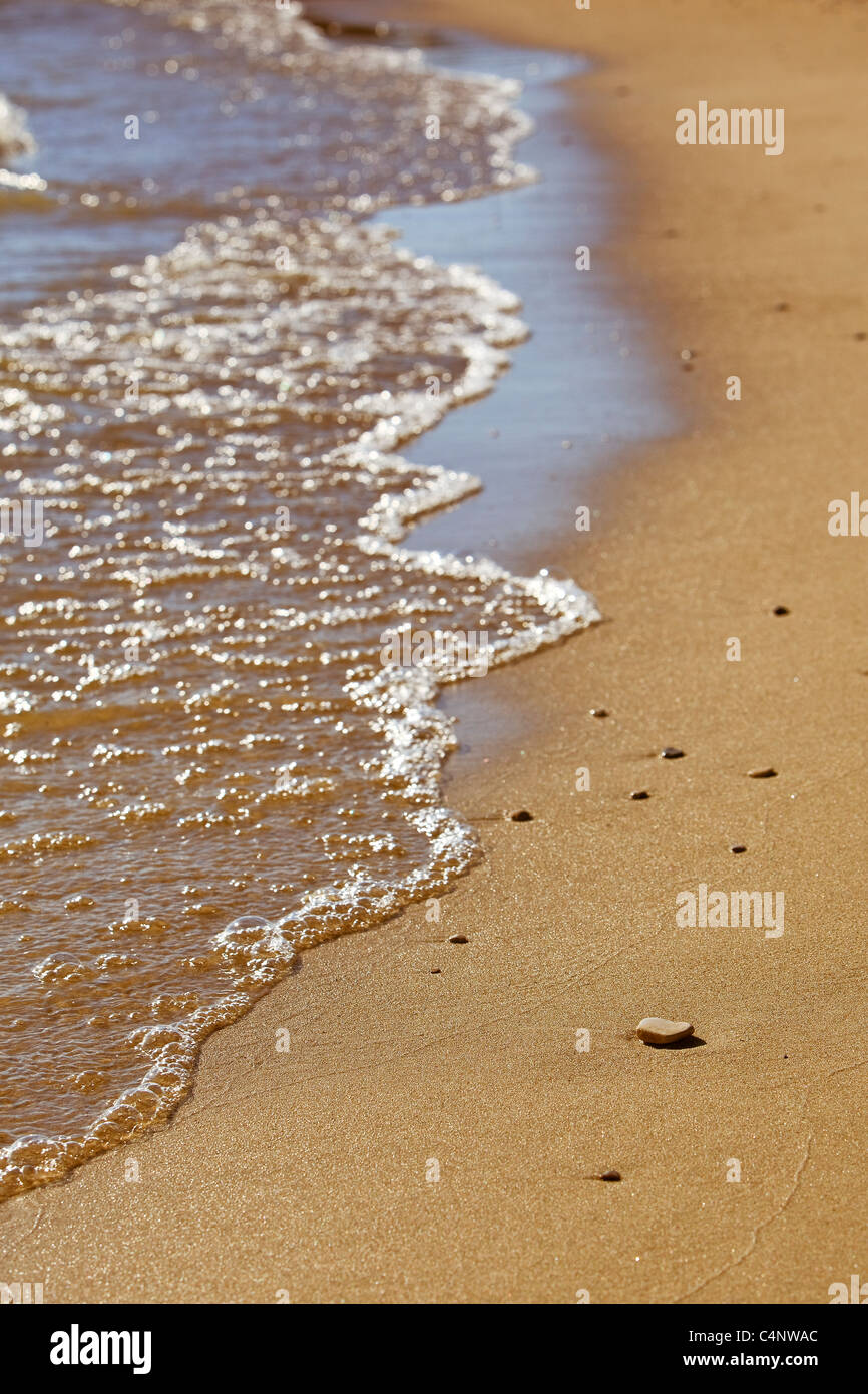 Waves and beach shoreline of Lake Winnipeg. Gimli, Manitoba, Canada ...