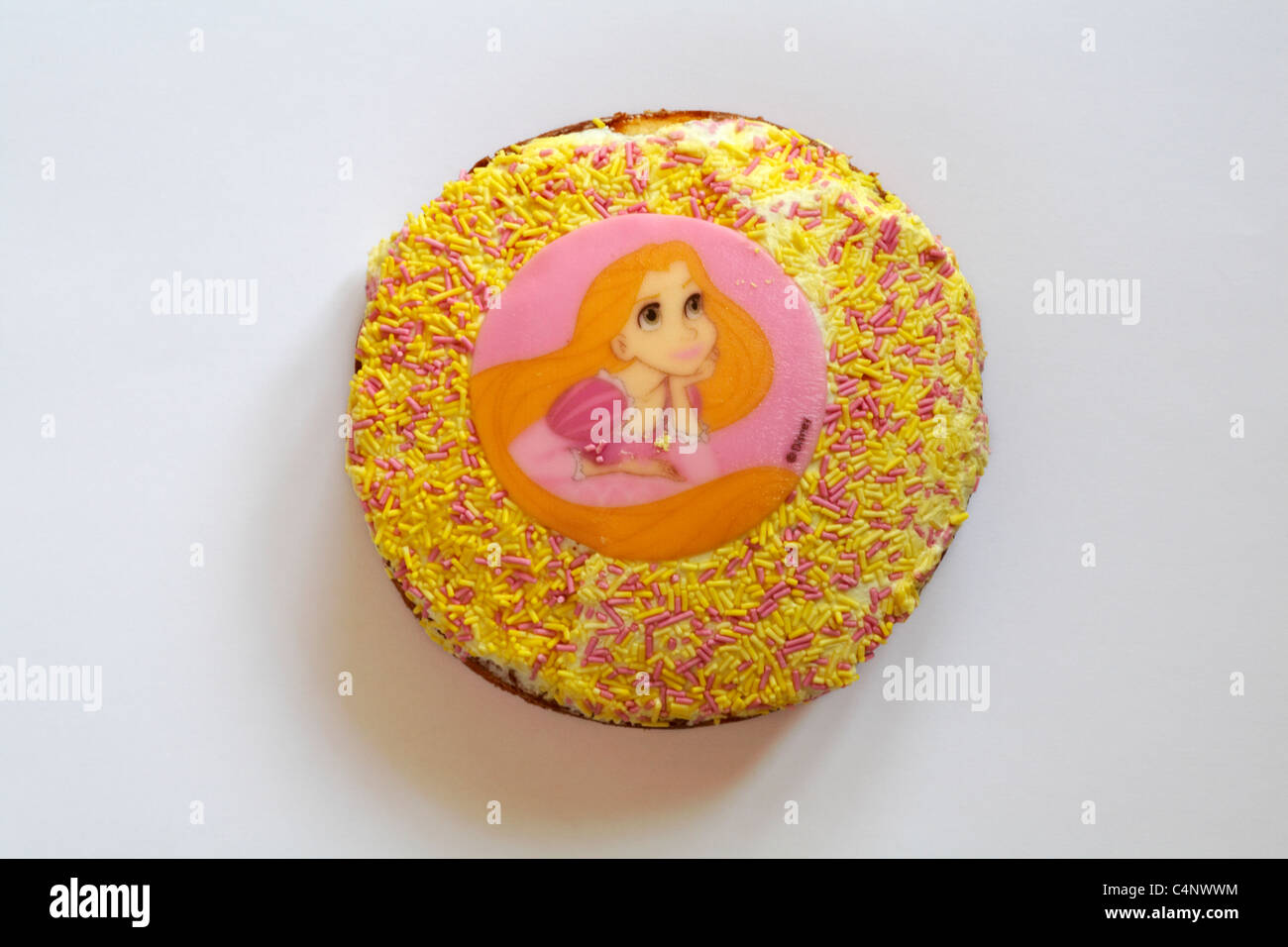 Disney tangled sponge cake with mallow filling hi-res stock photography ...