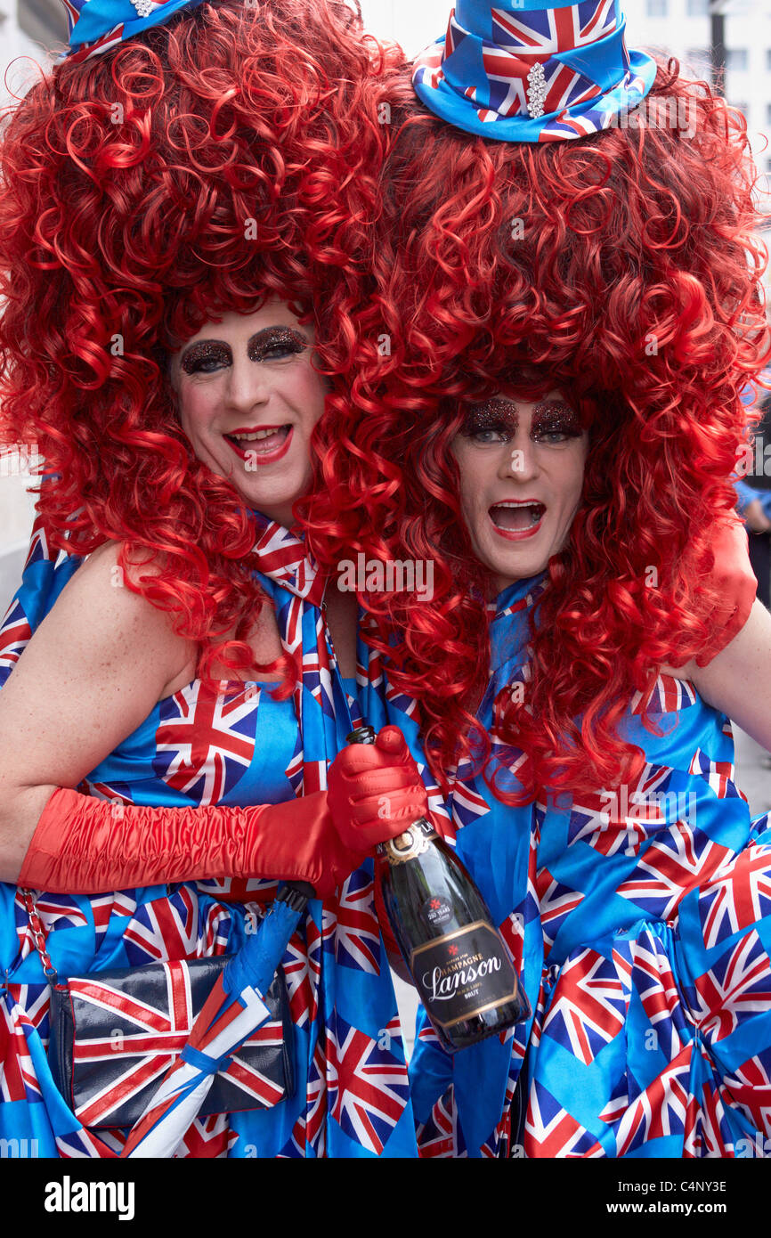 Royal Wedding 2011: Two flamboyant supporters drink Champagne while ...