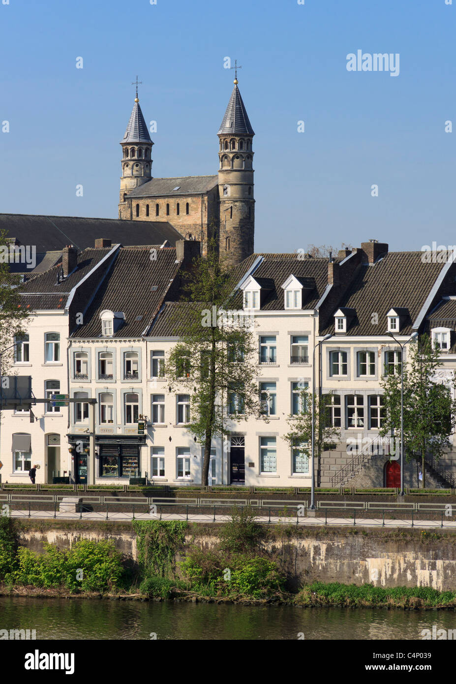 View across the River Maas to the towers of Church of Our Lady ...