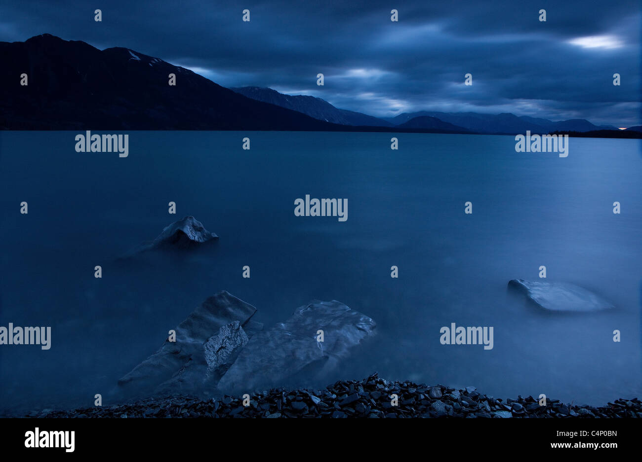 Atlin Lake at sunset, Atlin Provinical Park, British Columbia, Canada ...