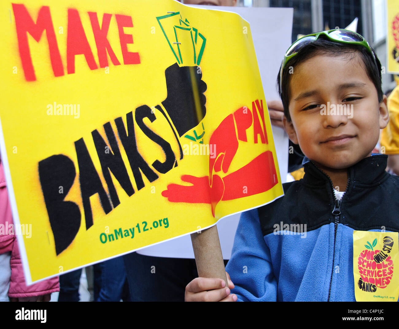 New York City, a protest against big banks, war, racial discrimination ...