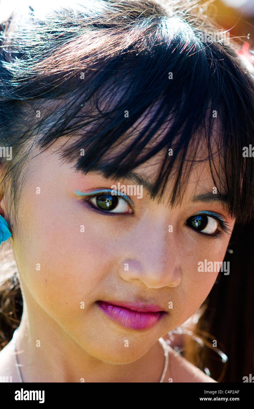 Full Moon ceremonial dance, Puputan Square denpasar, bali Stock Photo ...