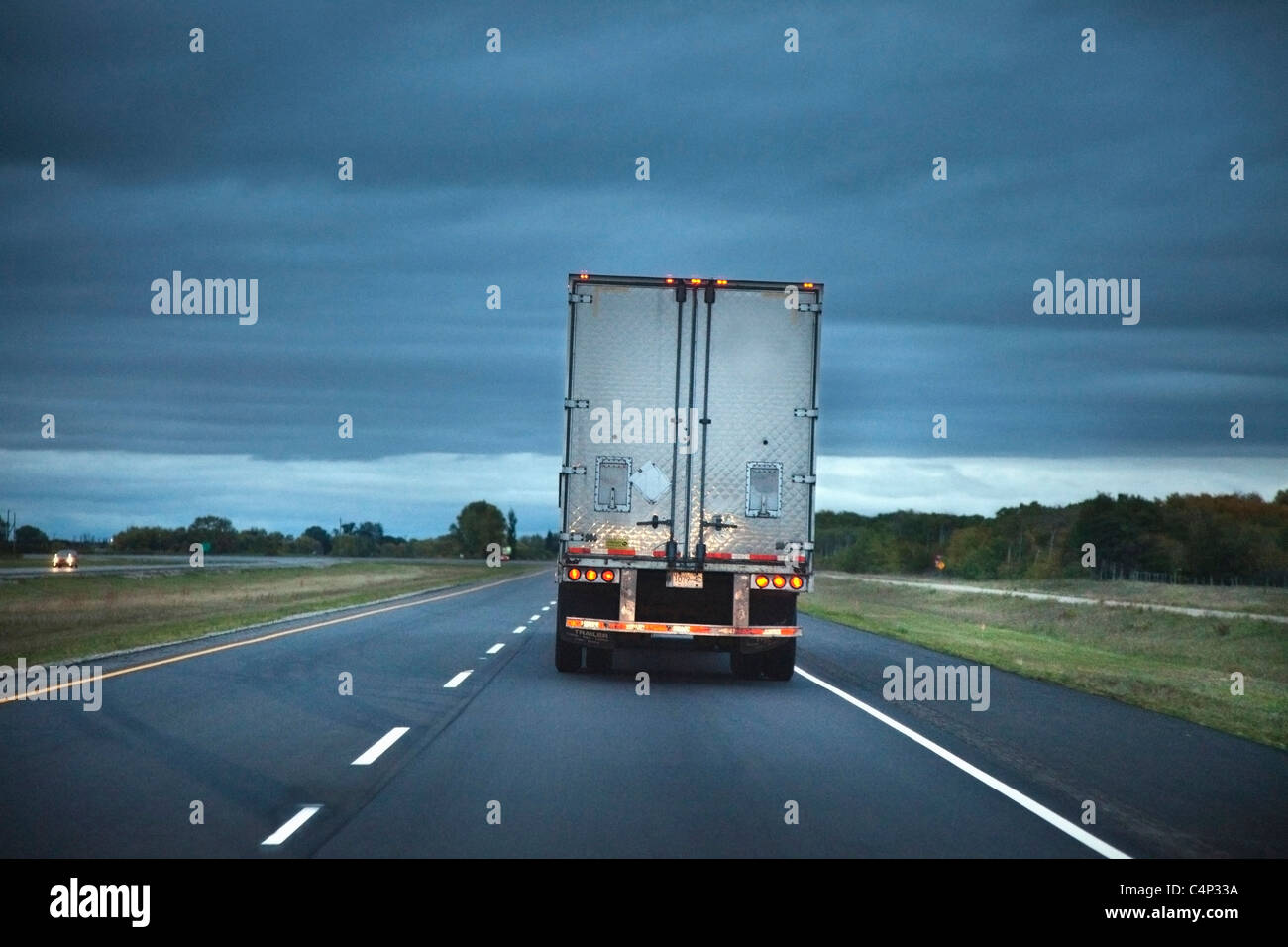 Transport truck on the Trans-Canada Highway, Ontario, Canada Stock ...